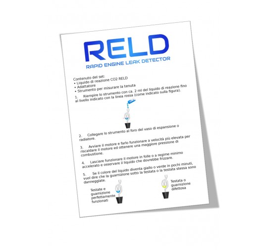 Kit Diagnostico RELD: Tester con Liquido Reattivo 100 ml per Perdite CO2